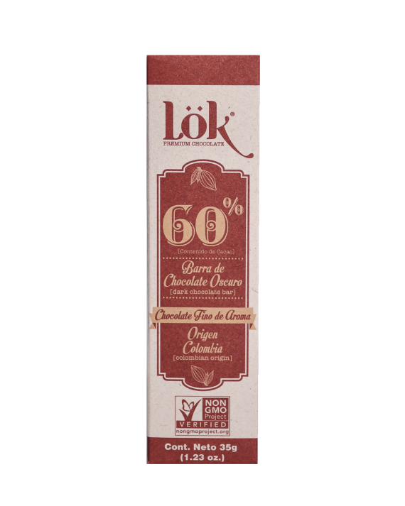 CHOCOLATE LÖK 60% ORIGEN COLOMBIA x 35 GR - Estrena Tienda Horeca