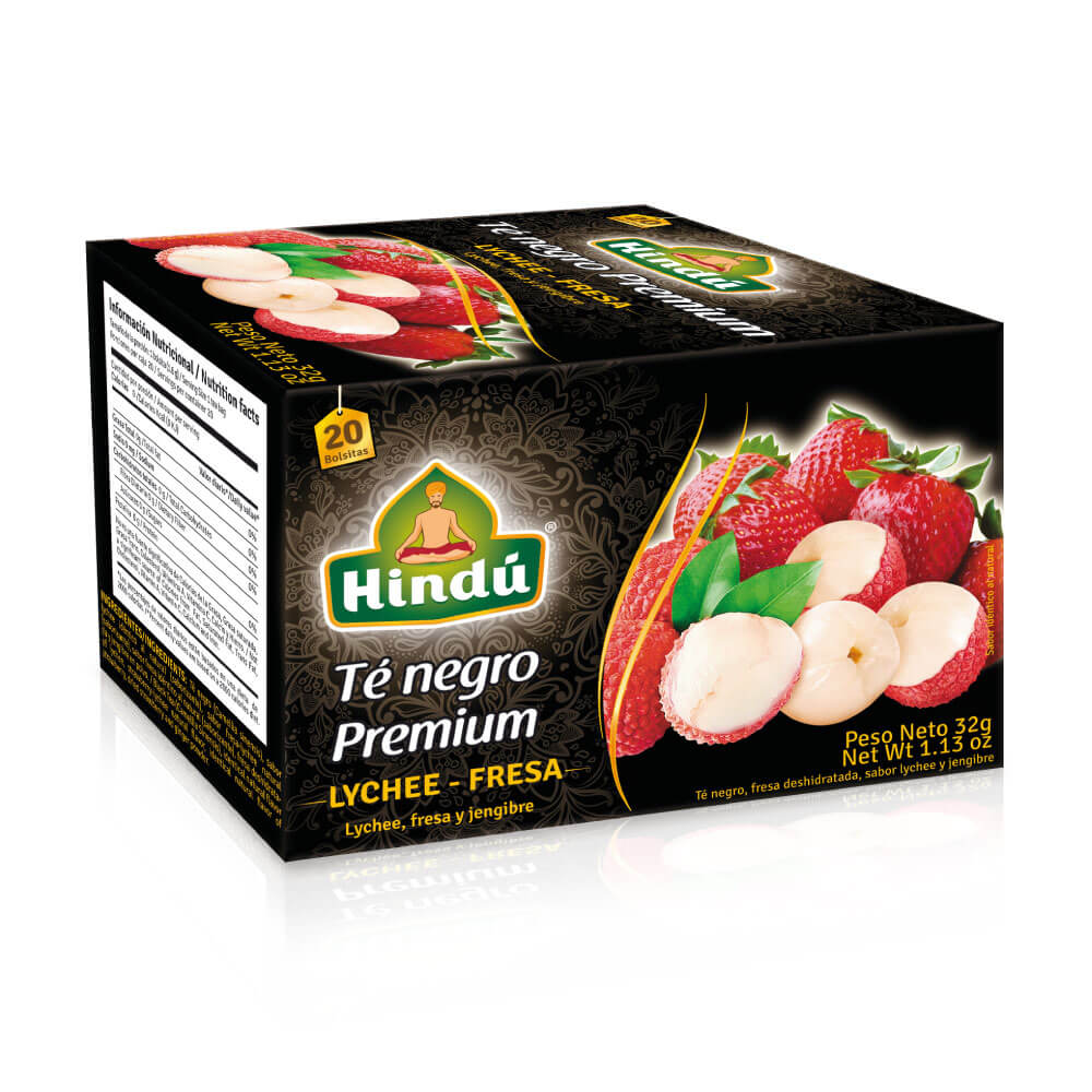 TÉ HINDÚ SABORES PREMIUM LYCHEE FRESA x 20 BOLSITAS - Estrena Tienda Horeca