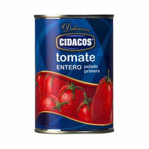 TOMATE ENTERO PELADO EN LATA 400 GR CIDACOS - Estrena Tienda Horeca