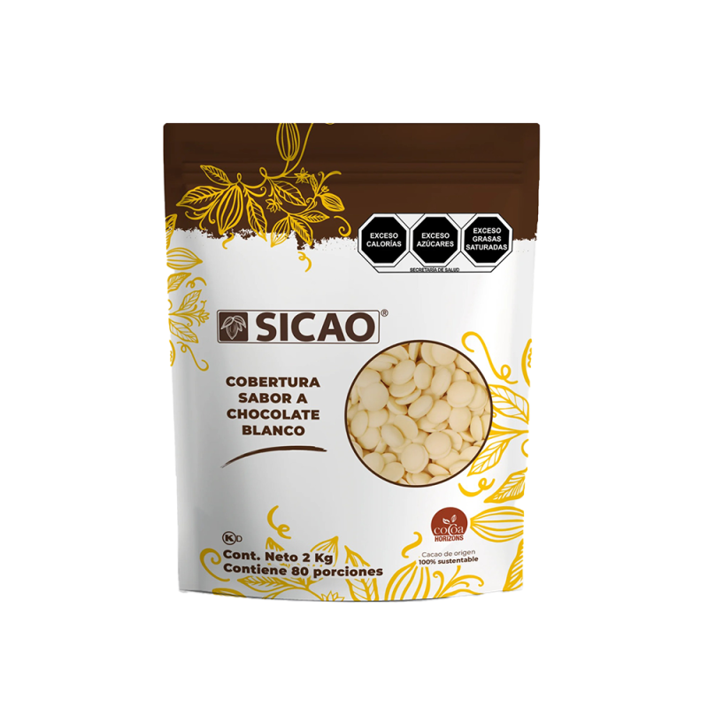 COBERTURA CHOCOLATE BLANCO SICAO x 2 KG - Estrena Tienda Horeca